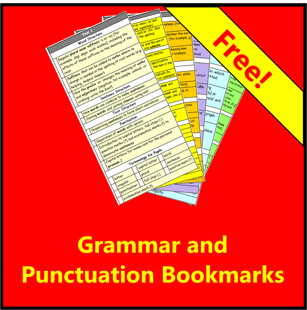 Curriculum Assessment Bookmarks - Grammar and Punctuation | Primary Tools